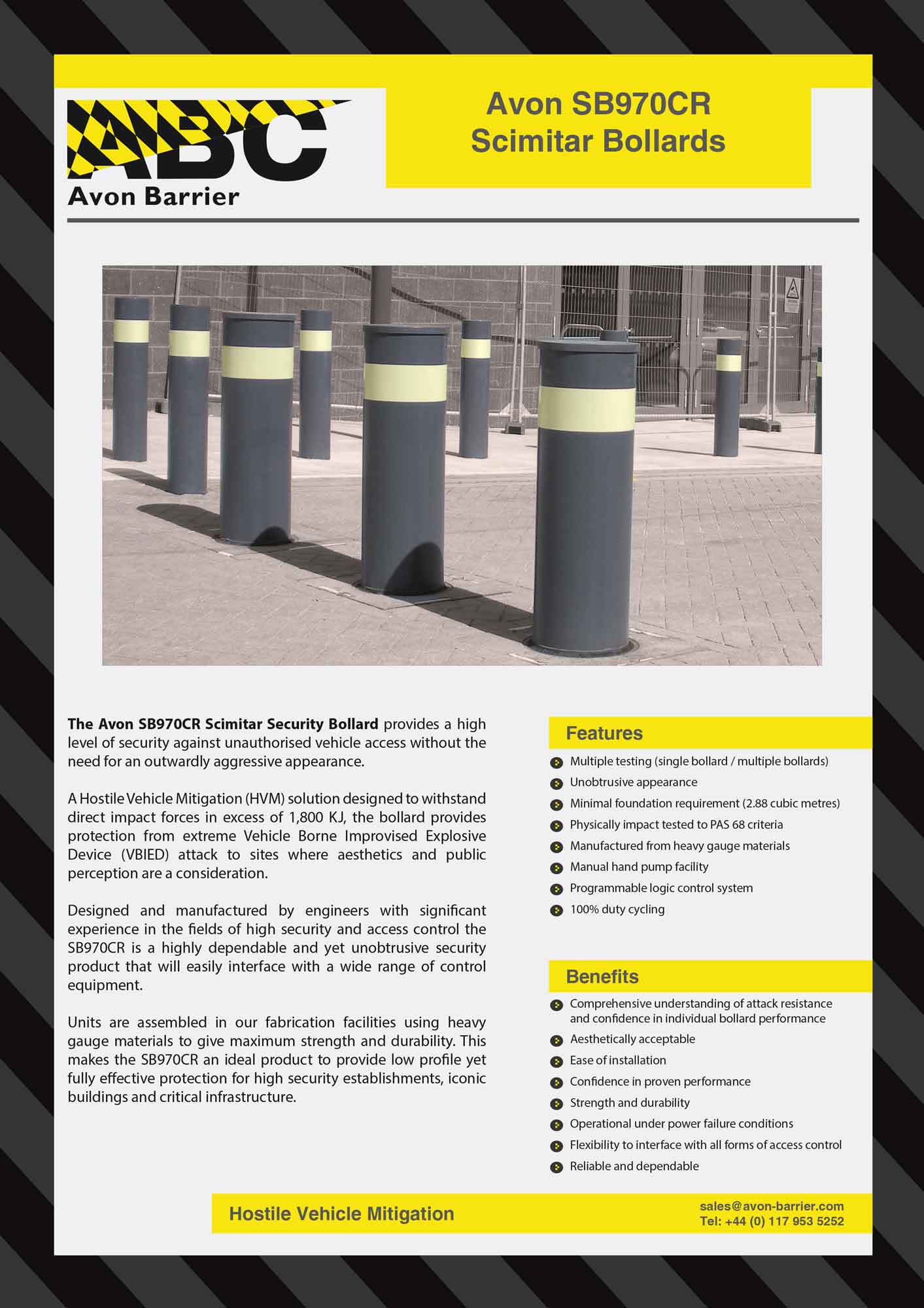 Resources - Datasheets for Bollards - Avon Barrier