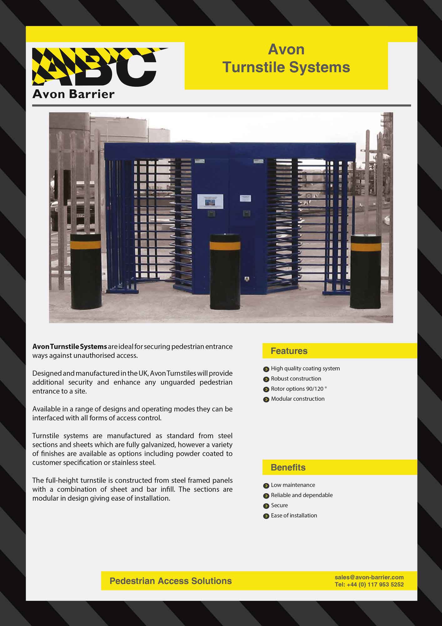 Resources - Datasheets for Turnstiles - Avon Barrier