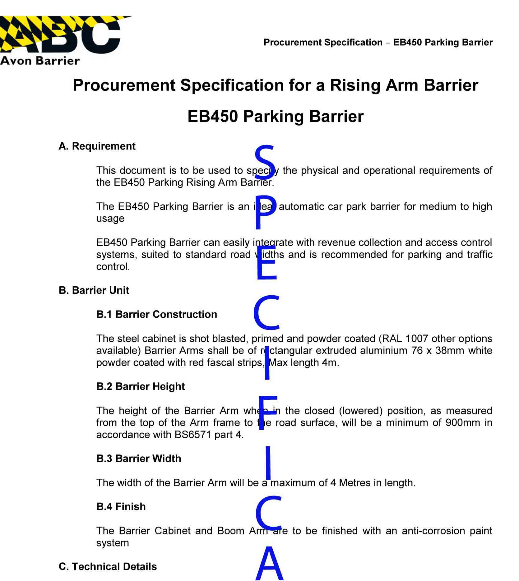 Resources - specifications automatic barriers,PAS68 Barriers,manual ...