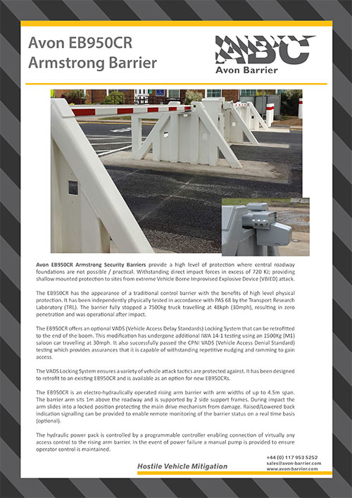 Resources - datasheets automatic barriers, PAS68 Barriers